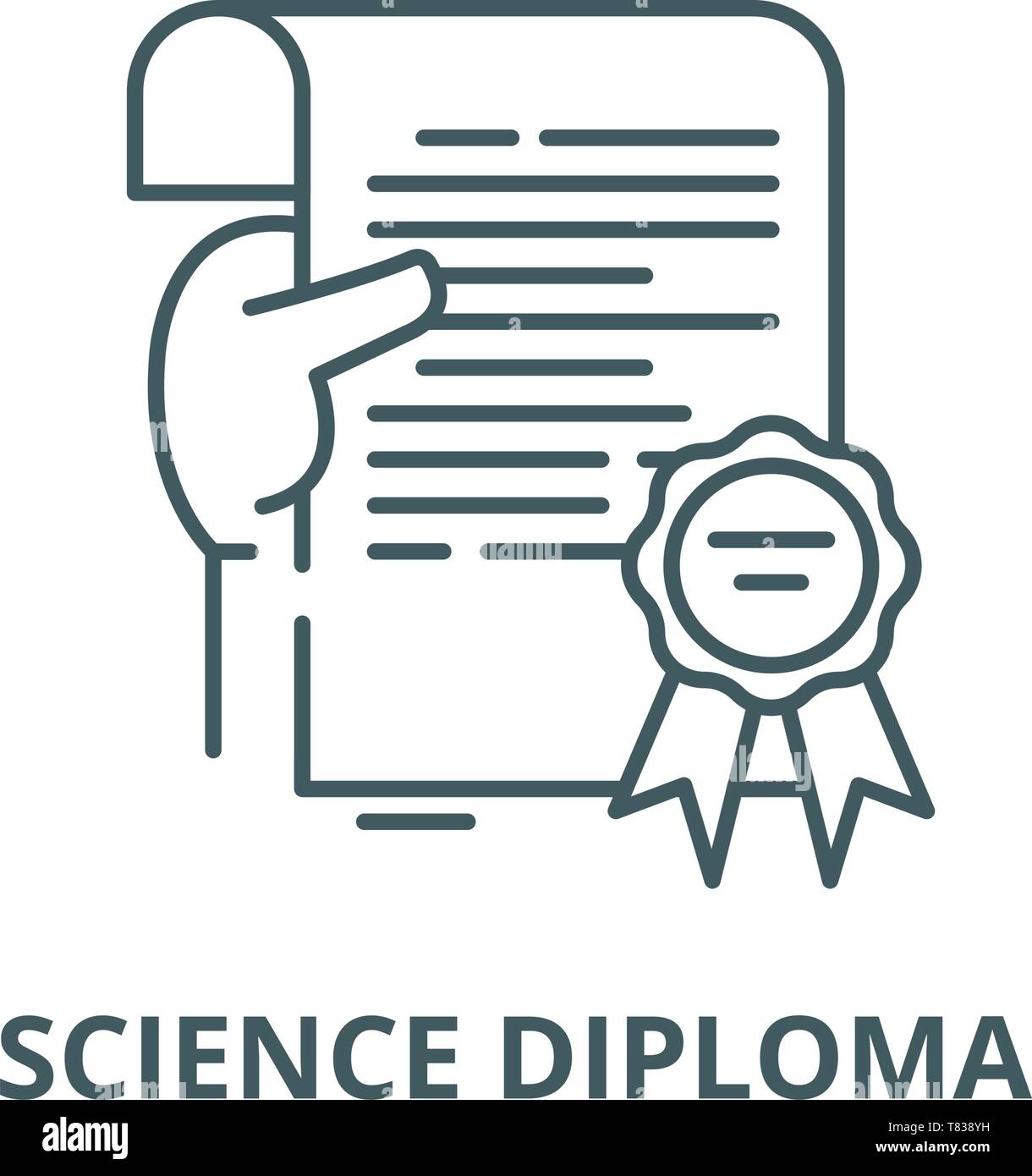 Science diploma vector line icon, linear concept, outline sign, symbol ...