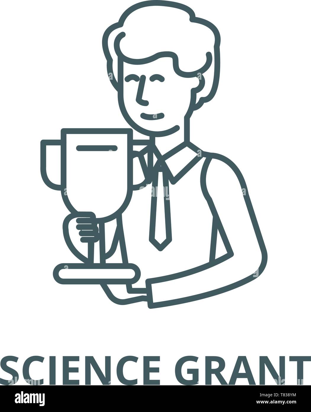 Science grant vector line icon, linear concept, outline sign, symbol ...