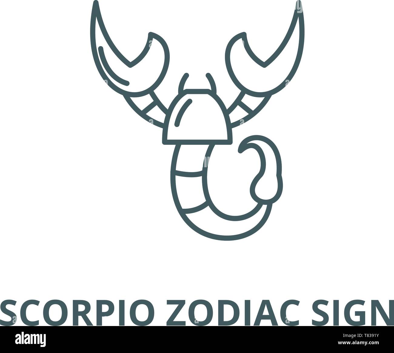 Scorpio zodiac sign vector line icon, linear concept, outline sign ...
