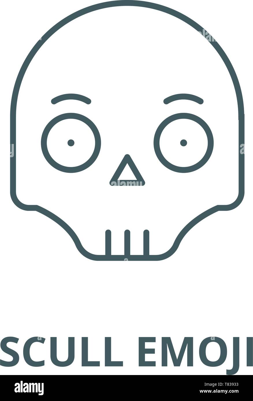 Scull emoji vector line icon, linear concept, outline sign, symbol ...