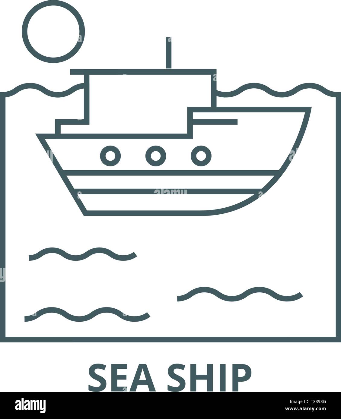Sea ship vector line icon, linear concept, outline sign, symbol Stock ...