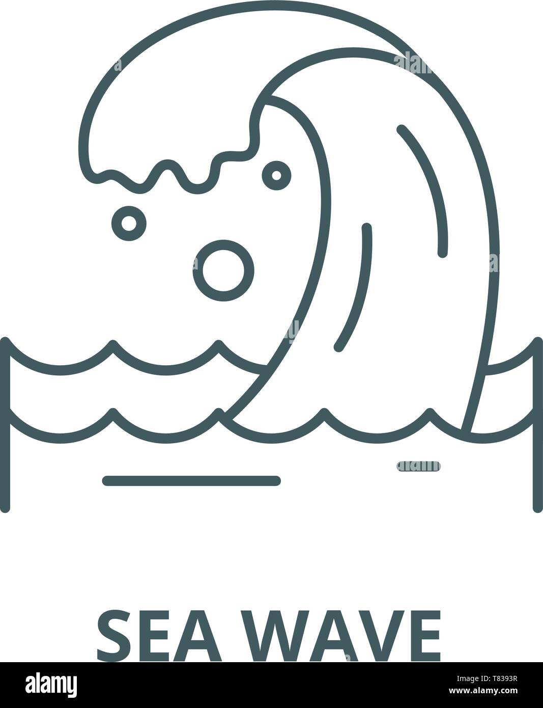 Sea wave vector line icon, linear concept, outline sign, symbol Stock ...