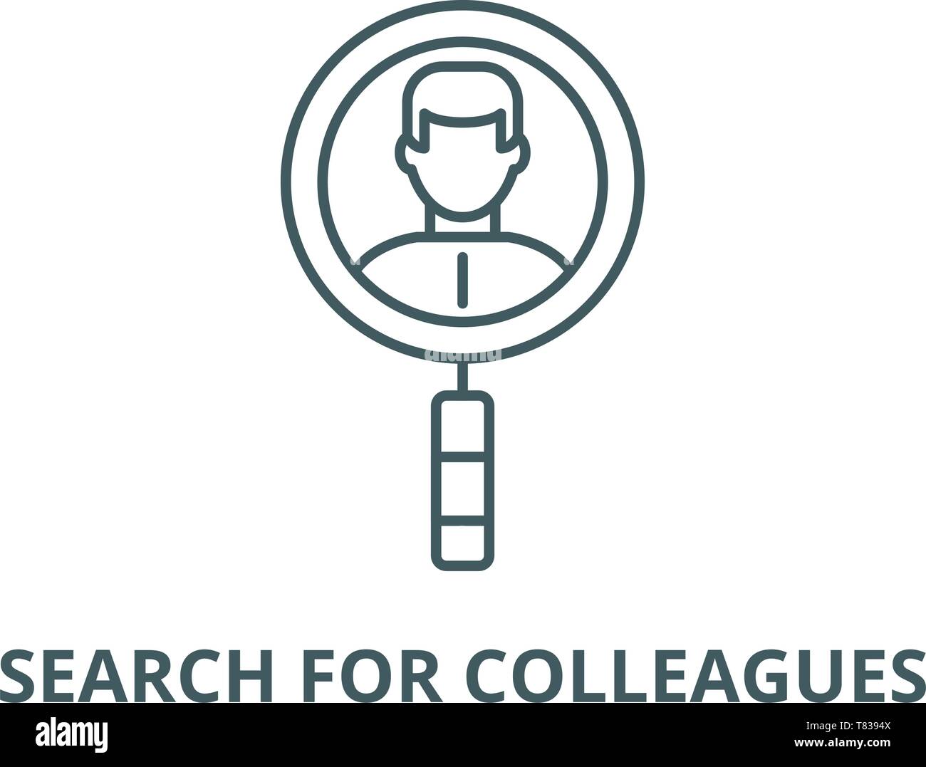 Search for colleagues vector line icon, linear concept, outline sign ...