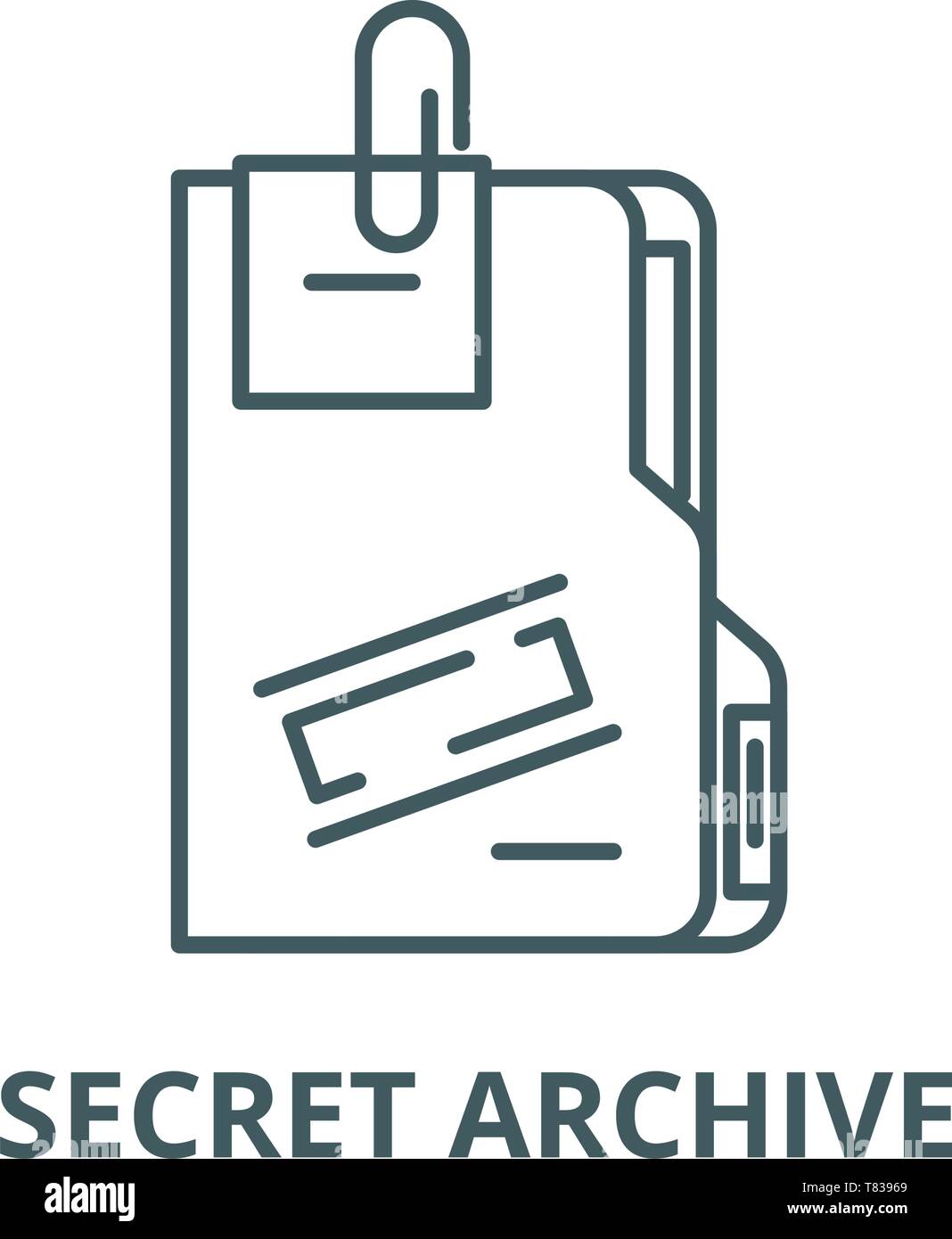 Secret archive vector line icon, linear concept, outline sign, symbol ...