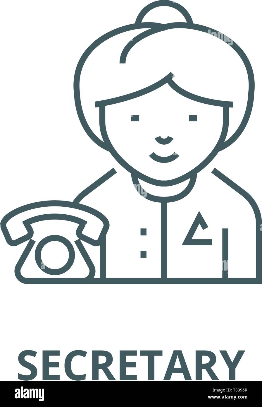 Secretary vector line icon, linear concept, outline sign, symbol Stock ...
