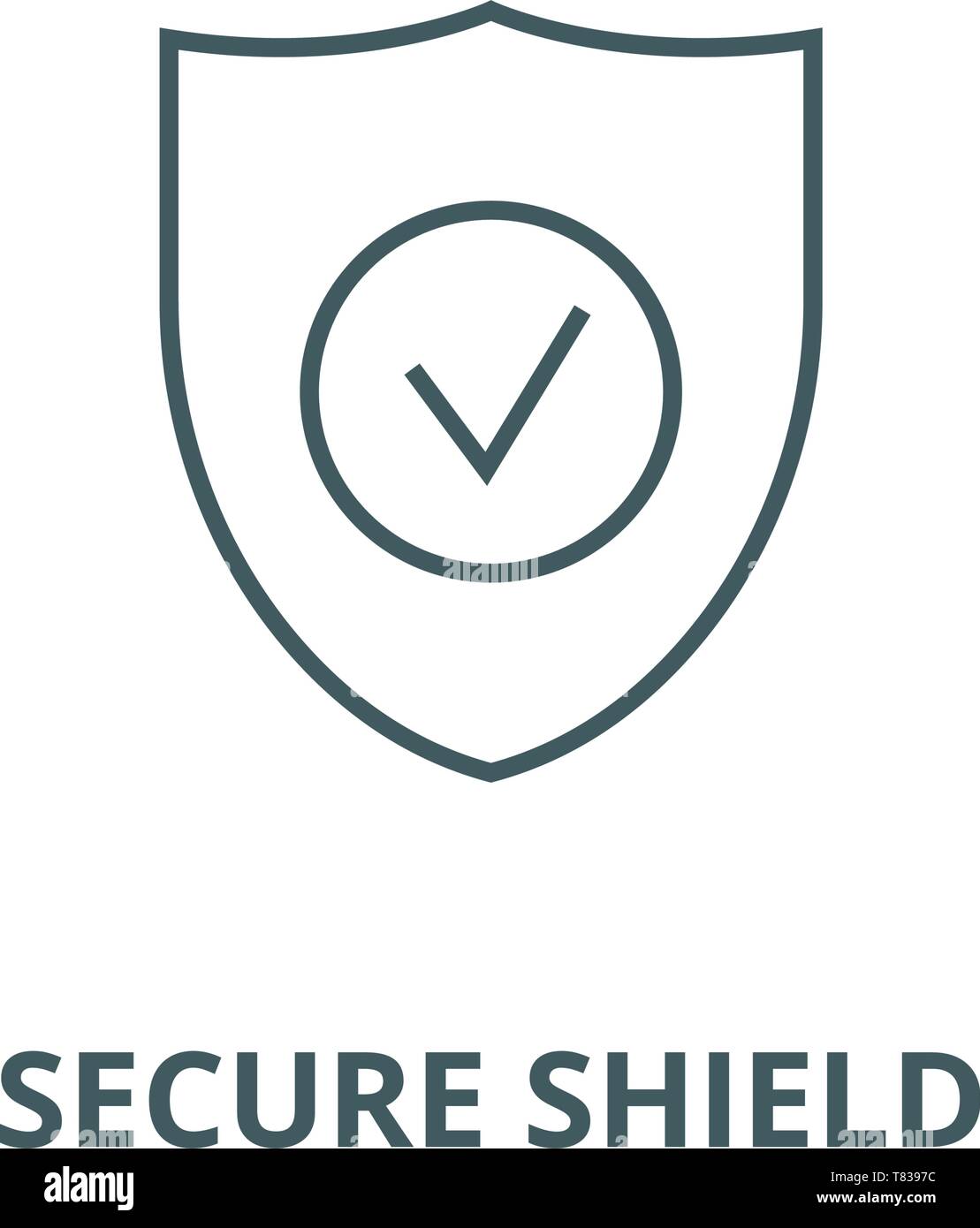 Secure shield vector line icon, linear concept, outline sign, symbol ...