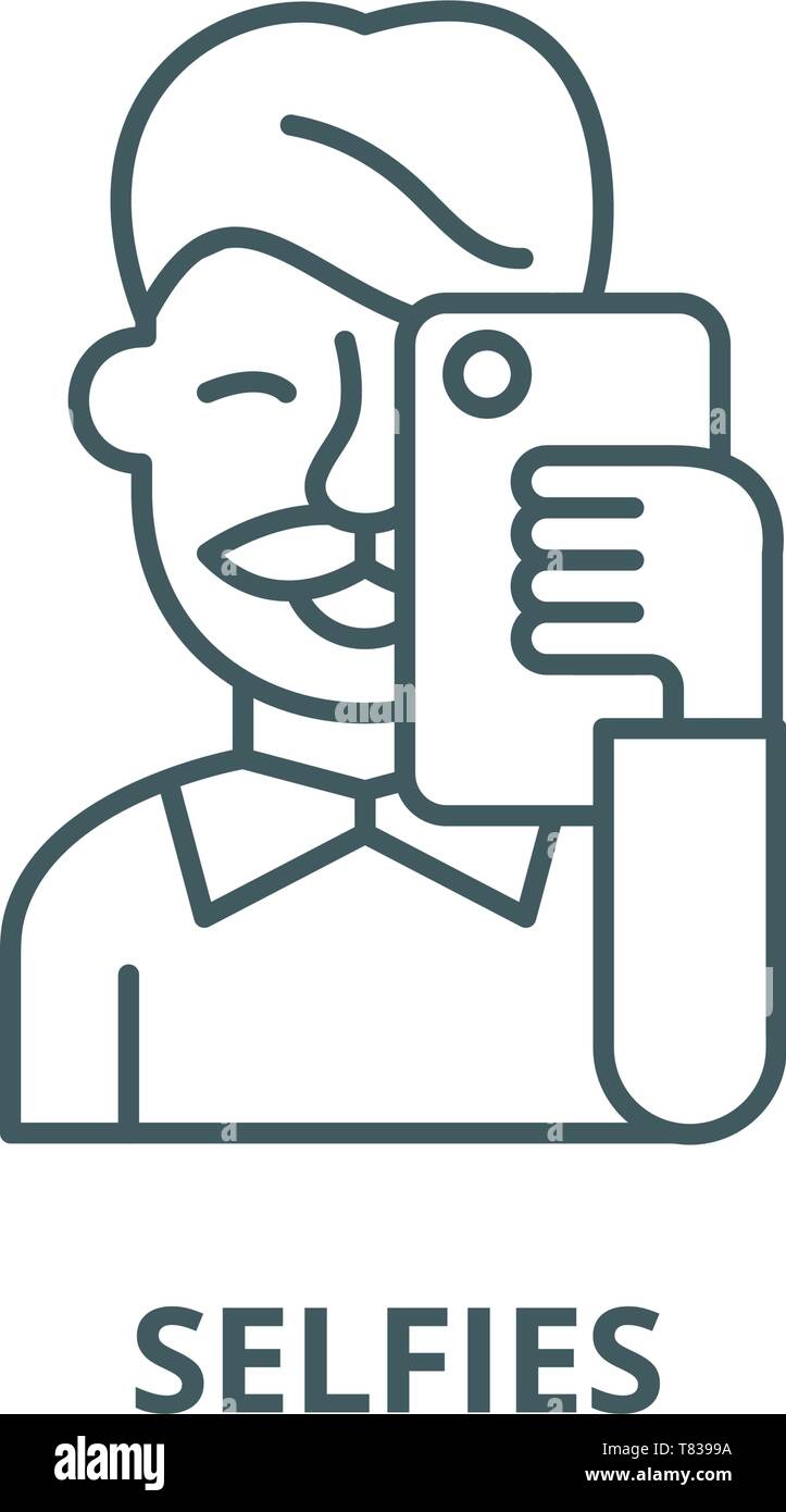 Selfies vector line icon, linear concept, outline sign, symbol Stock ...
