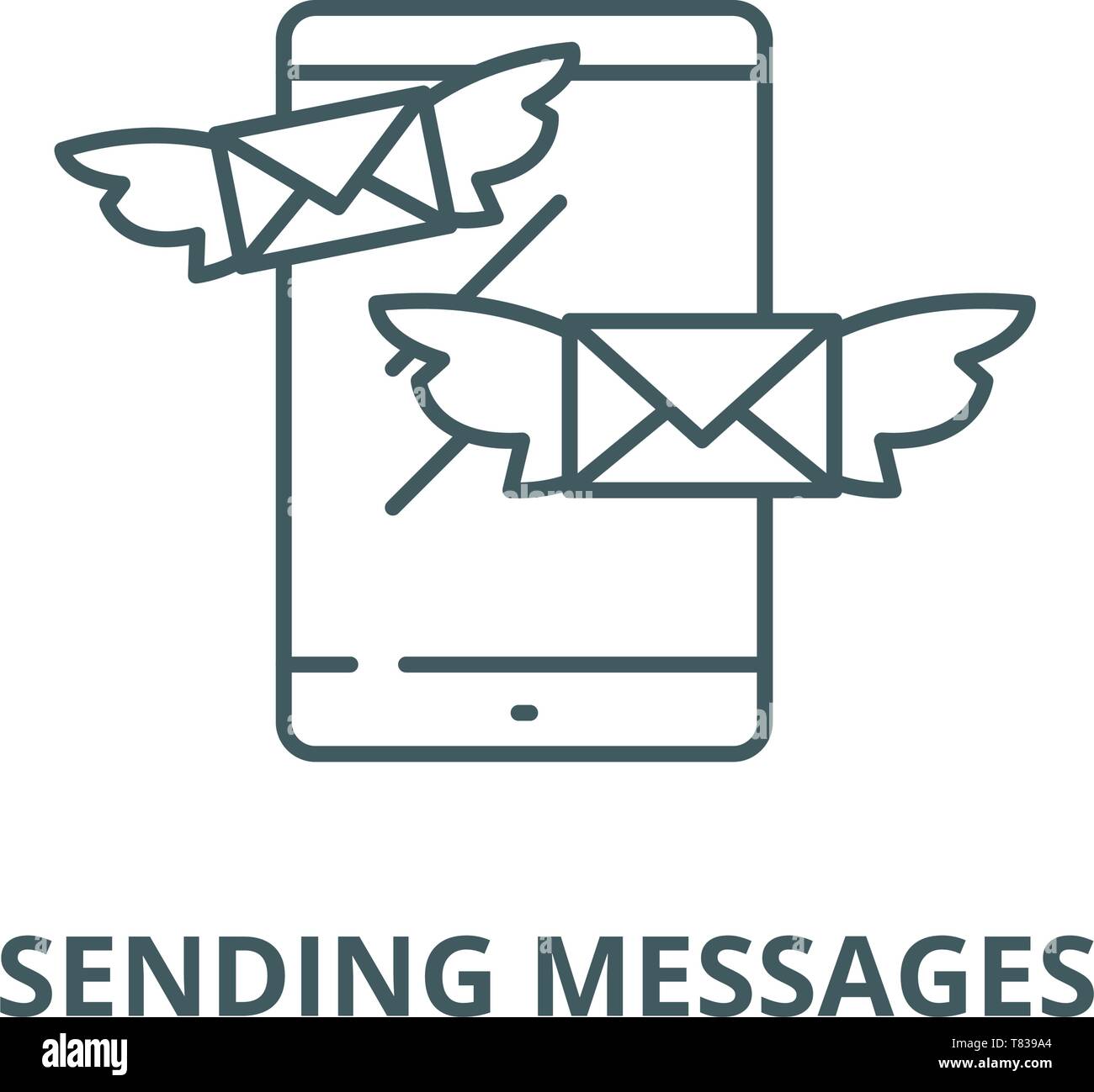 Sending messages vector line icon, linear concept, outline sign, symbol ...