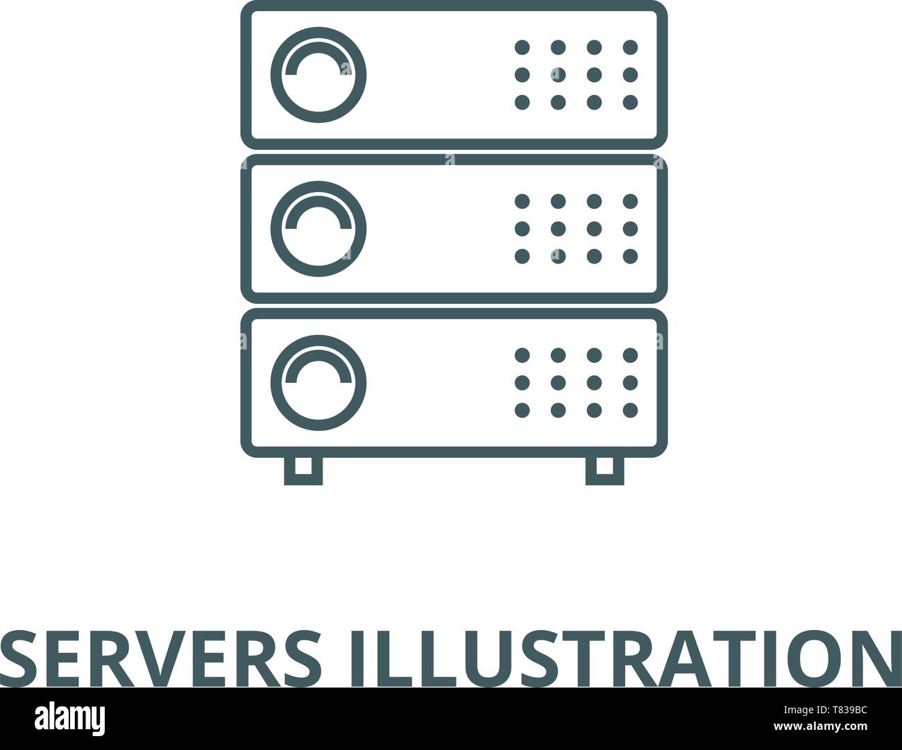 Servers illustration vector line icon, linear concept, outline sign ...