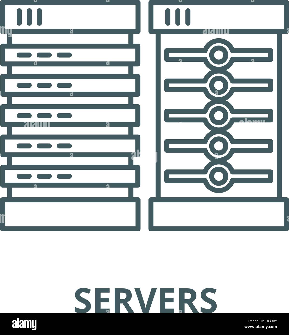 Servers vector line icon, linear concept, outline sign, symbol Stock ...