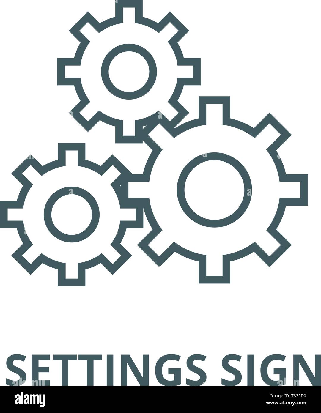 Settings sign vector line icon, linear concept, outline sign, symbol ...