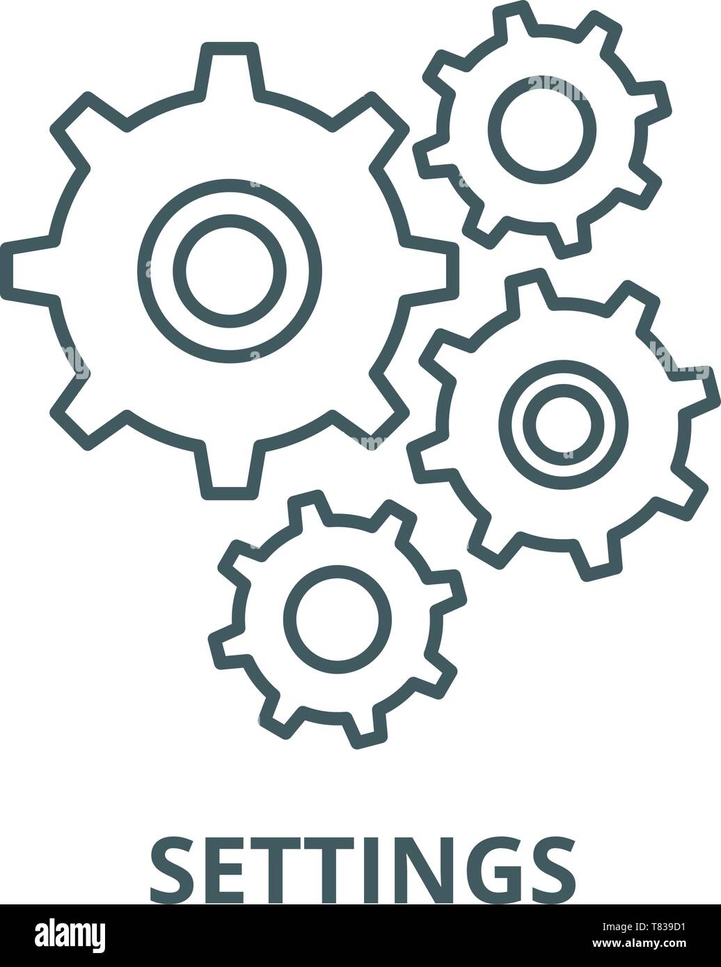 Settings vector line icon, linear concept, outline sign, symbol Stock ...