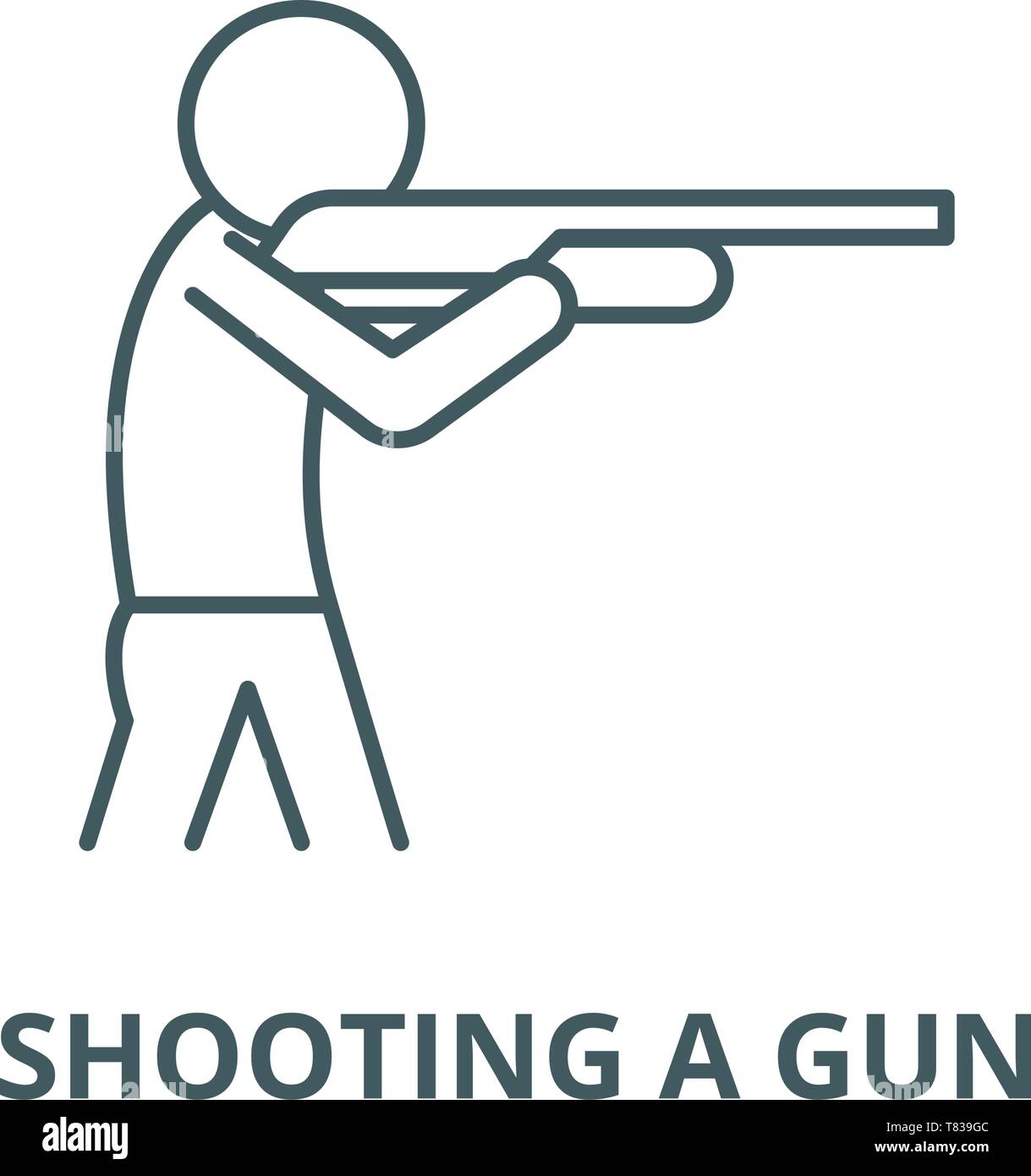 Shooting a gun vector line icon, linear concept, outline sign, symbol ...