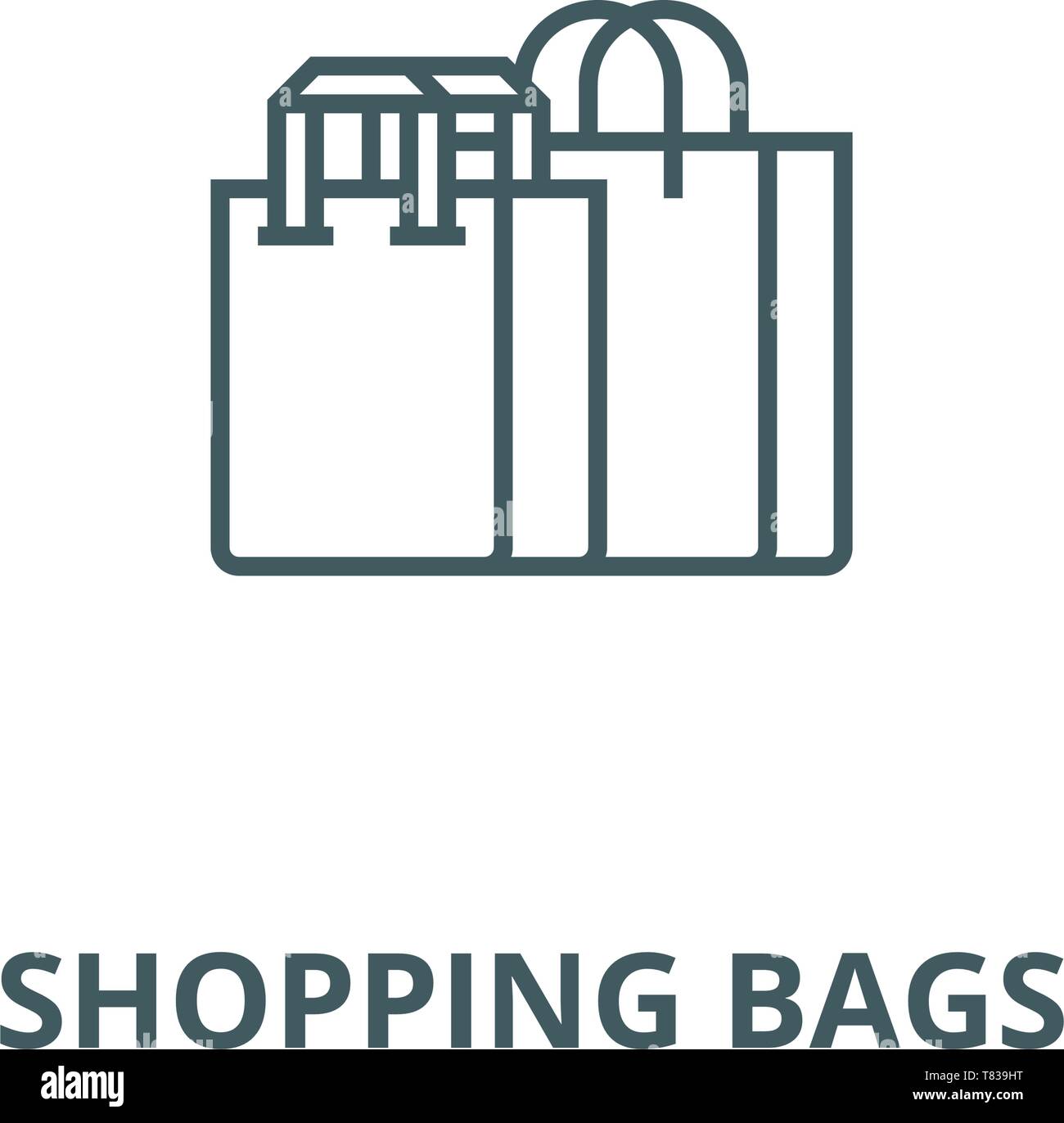 Shopping bags vector line icon, linear concept, outline sign, symbol ...