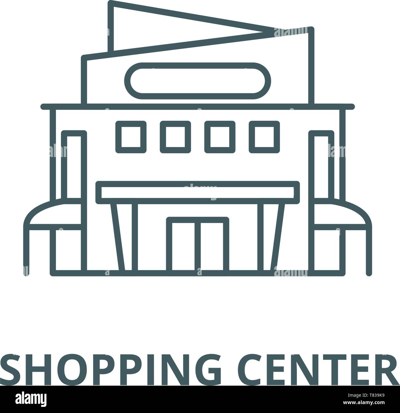Shopping center vector line icon, linear concept, outline sign, symbol ...