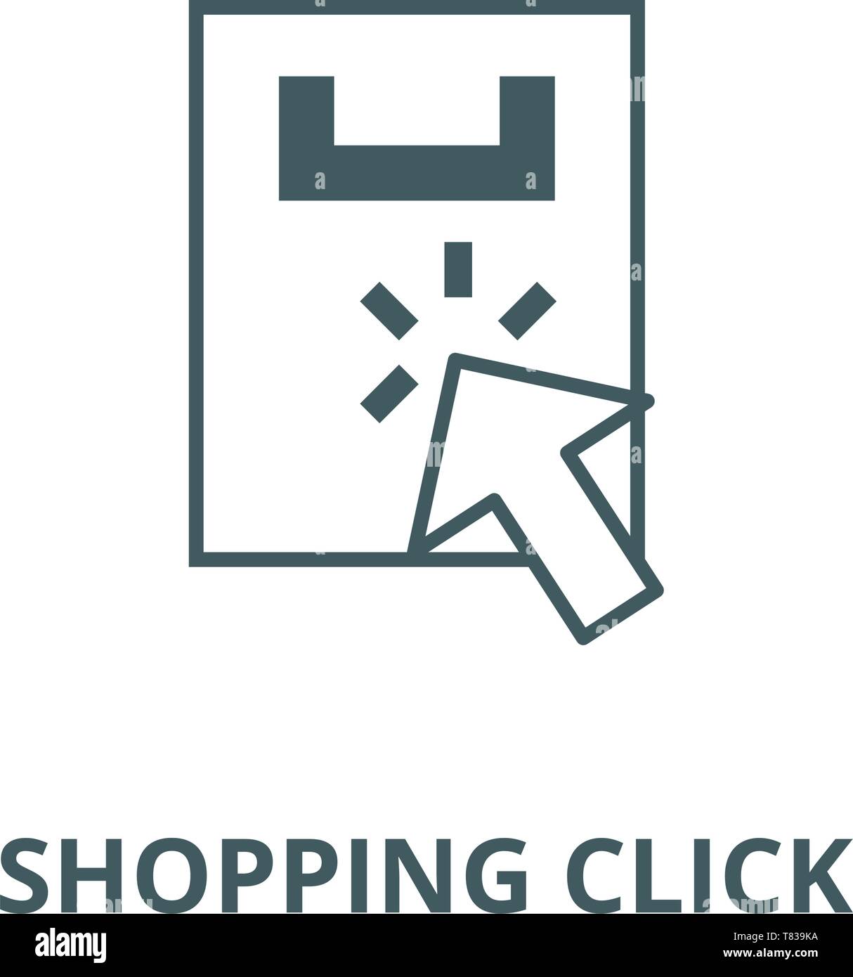 Shopping click vector line icon, linear concept, outline sign, symbol ...