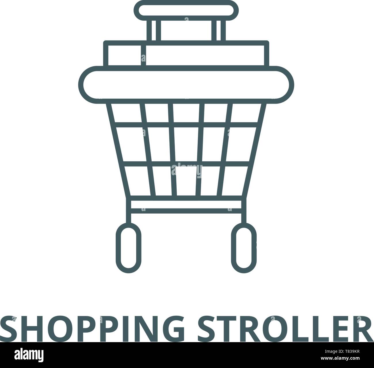 Shopping stroller vector line icon, linear concept, outline sign ...