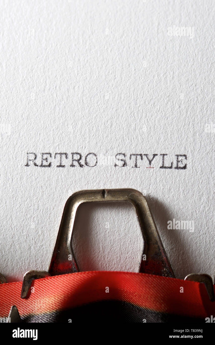 The words, retro style, written with a typewriter Stock Photo - Alamy