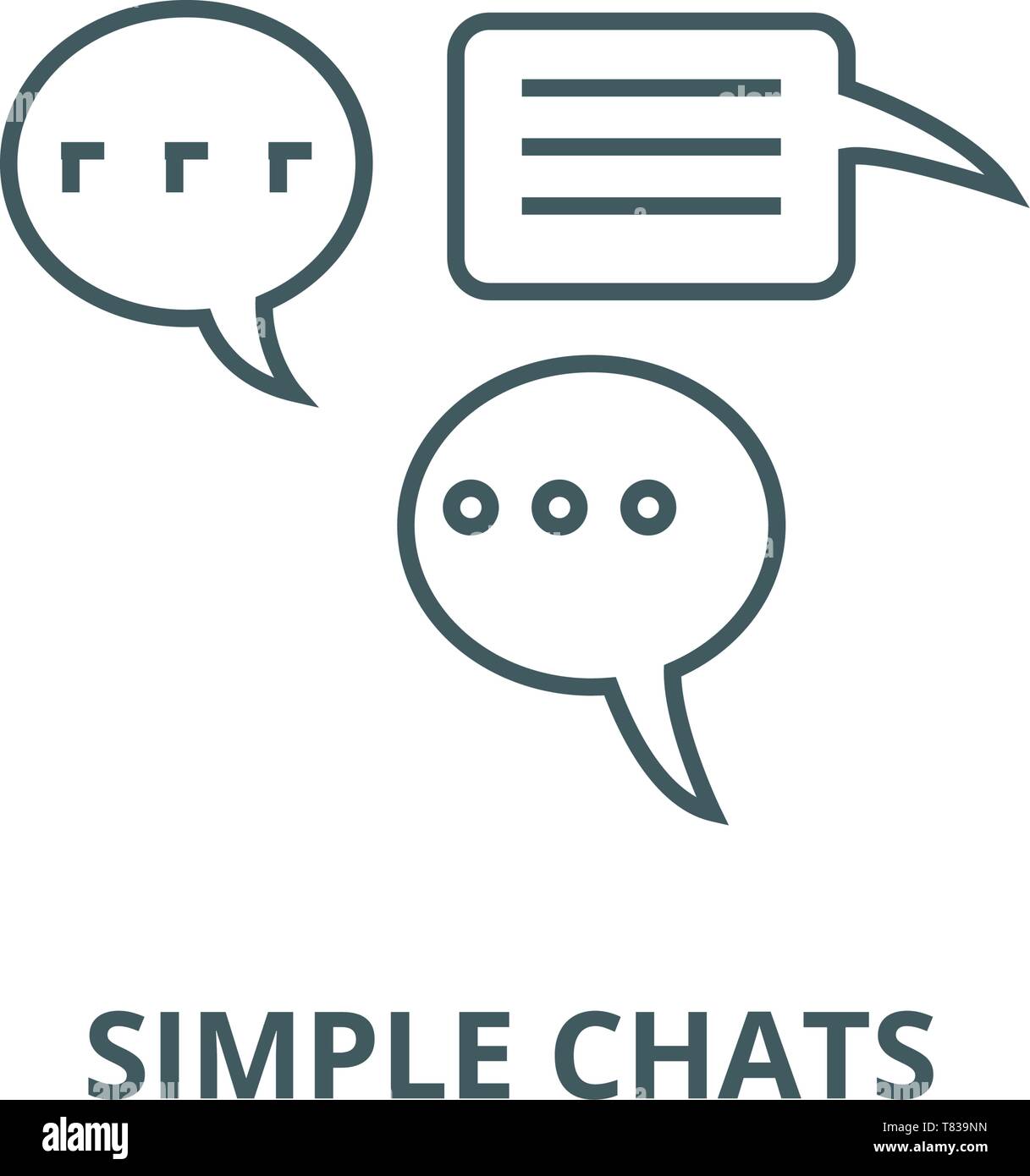 Simple chats vector line icon, linear concept, outline sign, symbol ...
