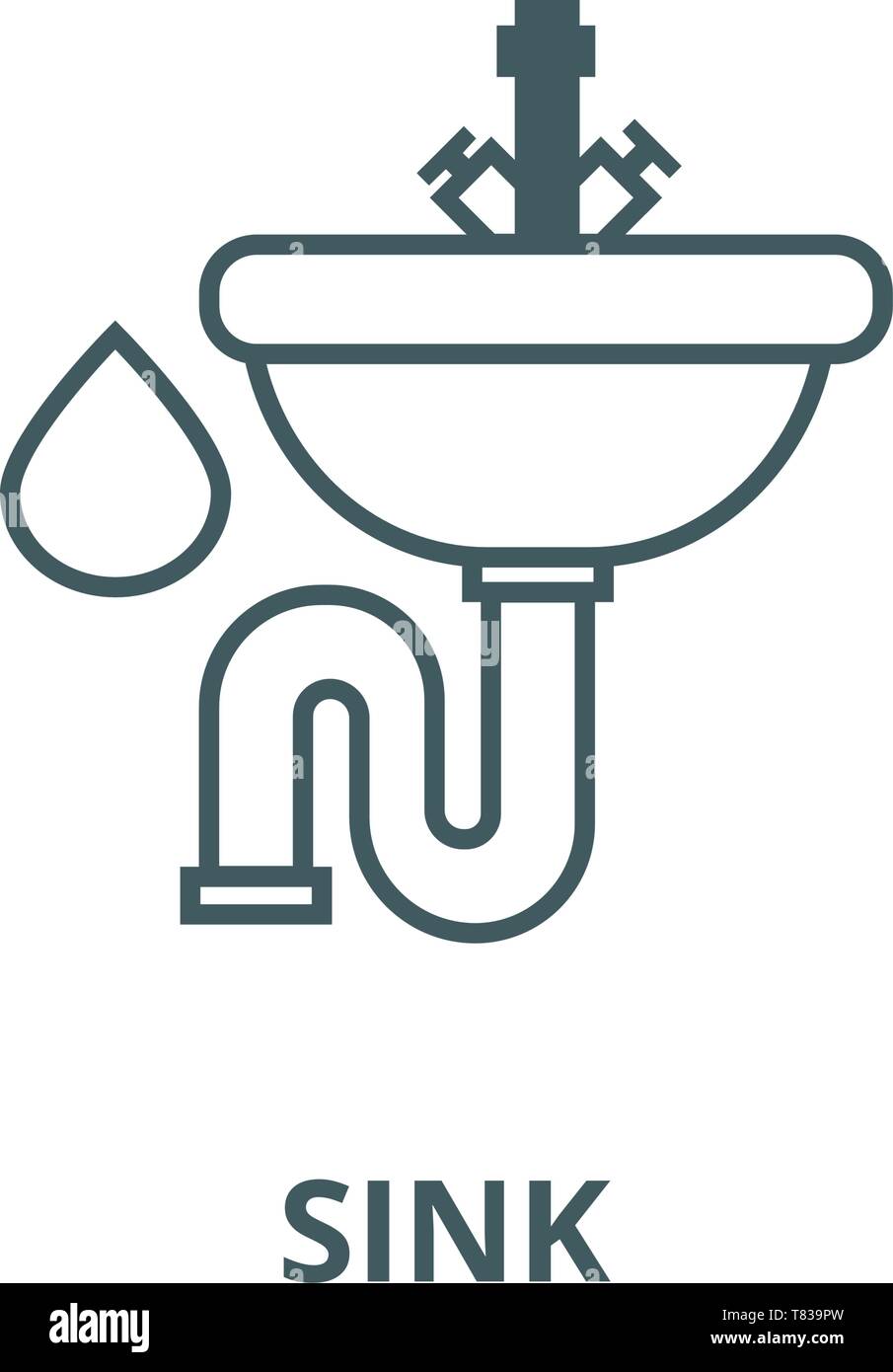 Sink vector line icon, linear concept, outline sign, symbol Stock ...