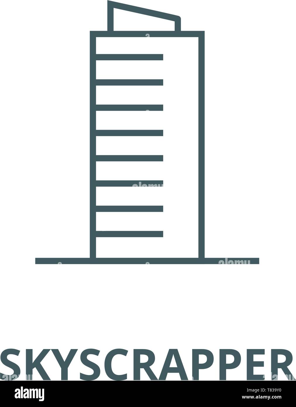 Skyscrapper sign vector line icon, linear concept, outline sign, symbol ...