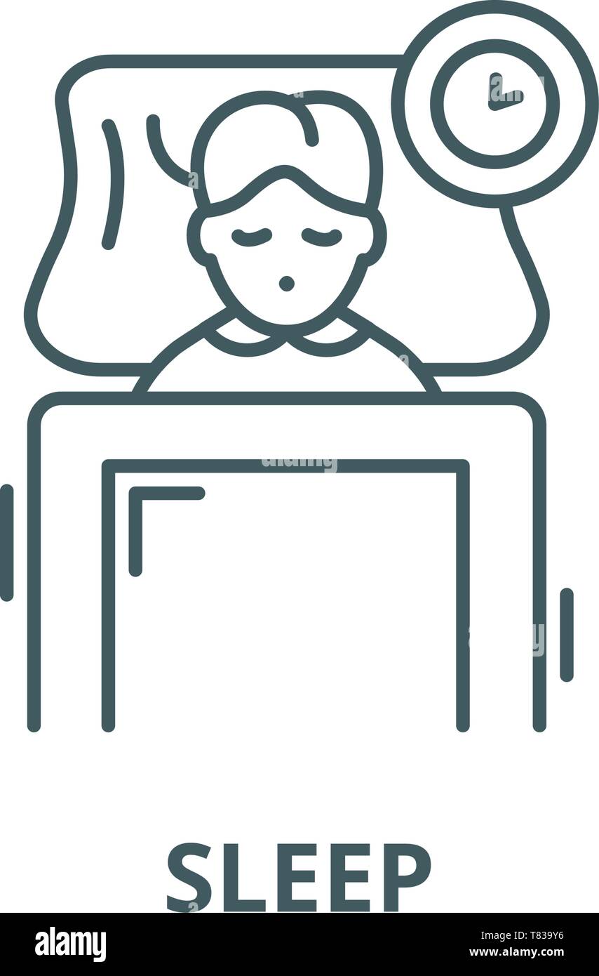Sleep vector line icon, linear concept, outline sign, symbol Stock ...