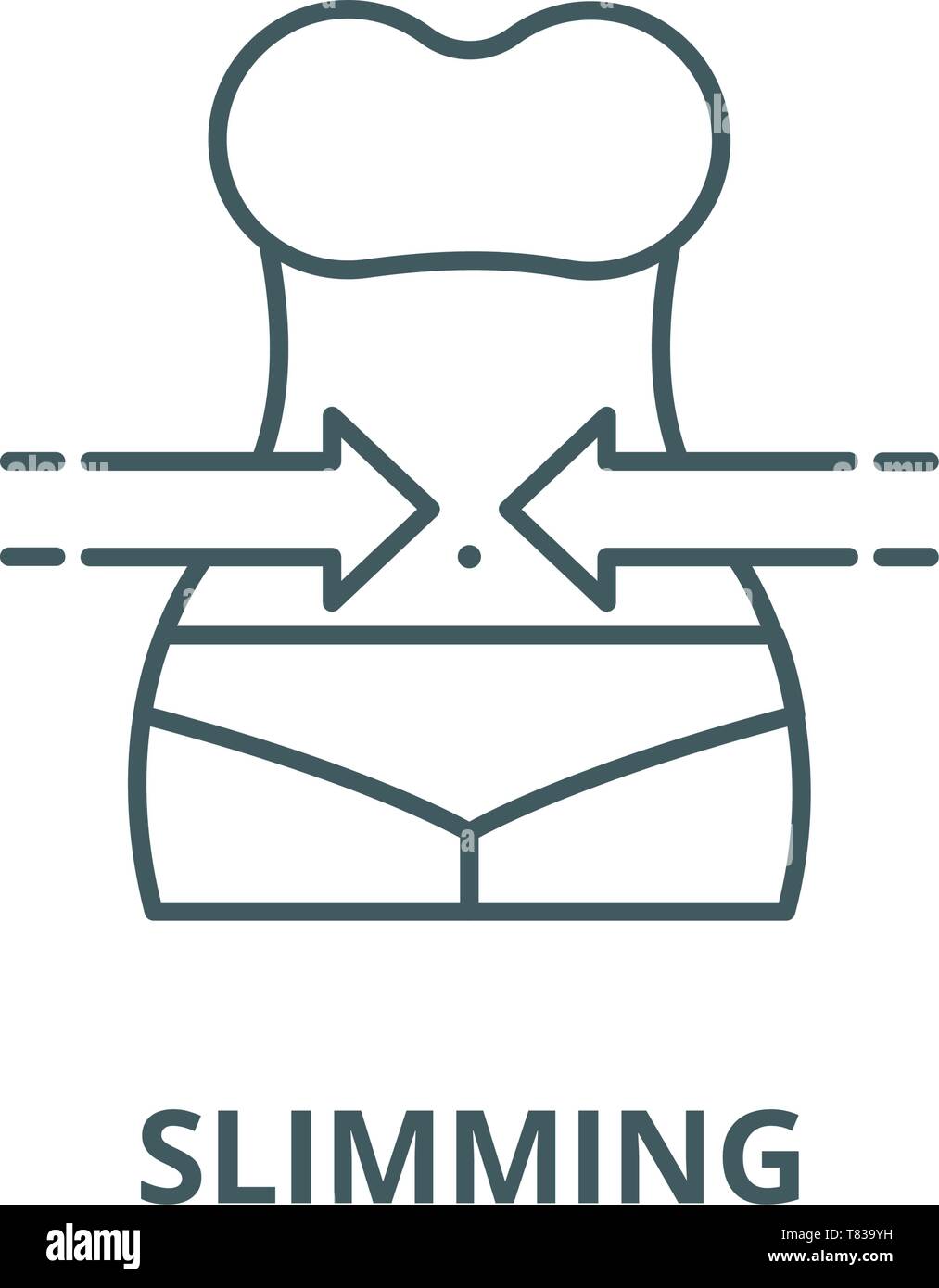 Slimming vector line icon, linear concept, outline sign, symbol Stock ...