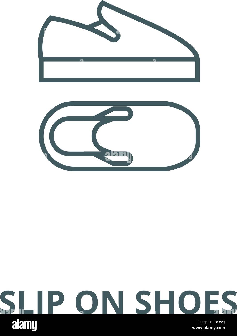 Slip on shoes vector line icon, linear concept, outline sign, symbol ...
