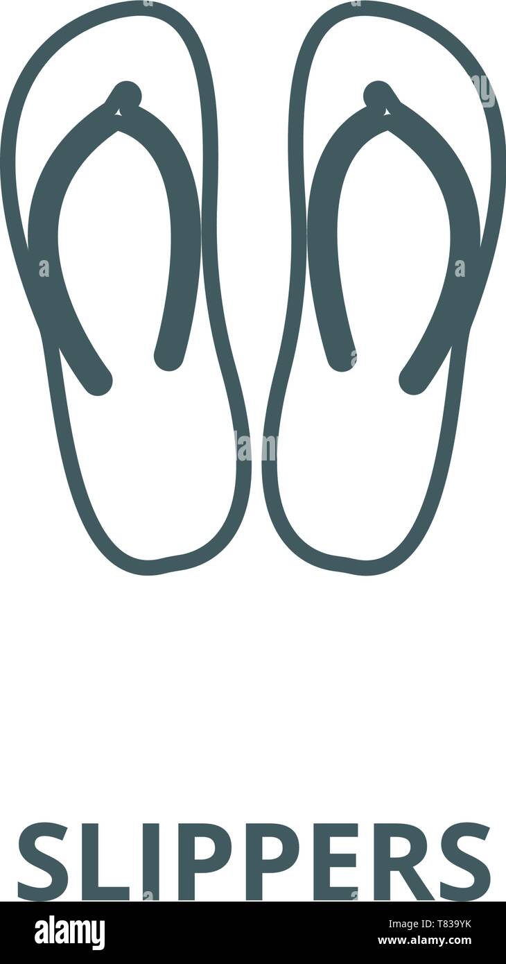Slippers vector line icon, linear concept, outline sign, symbol Stock ...
