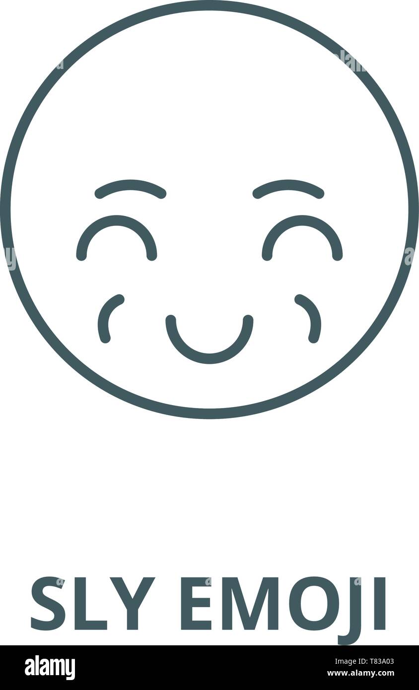 Sly emoji vector line icon, linear concept, outline sign, symbol Stock ...