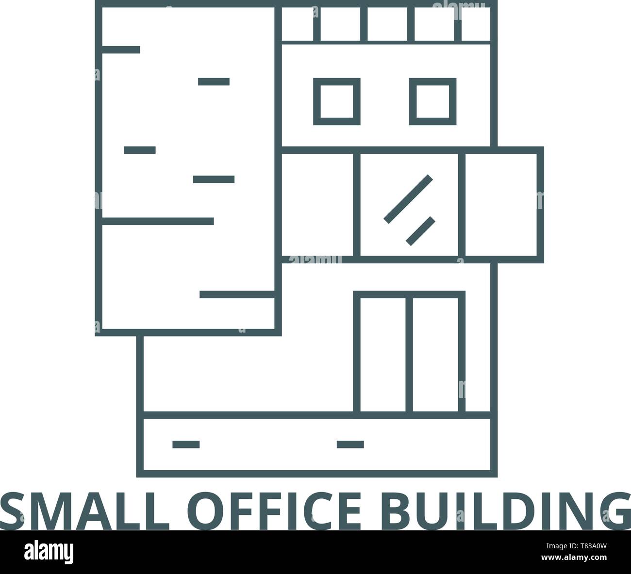 Small office building vector line icon, linear concept, outline sign ...