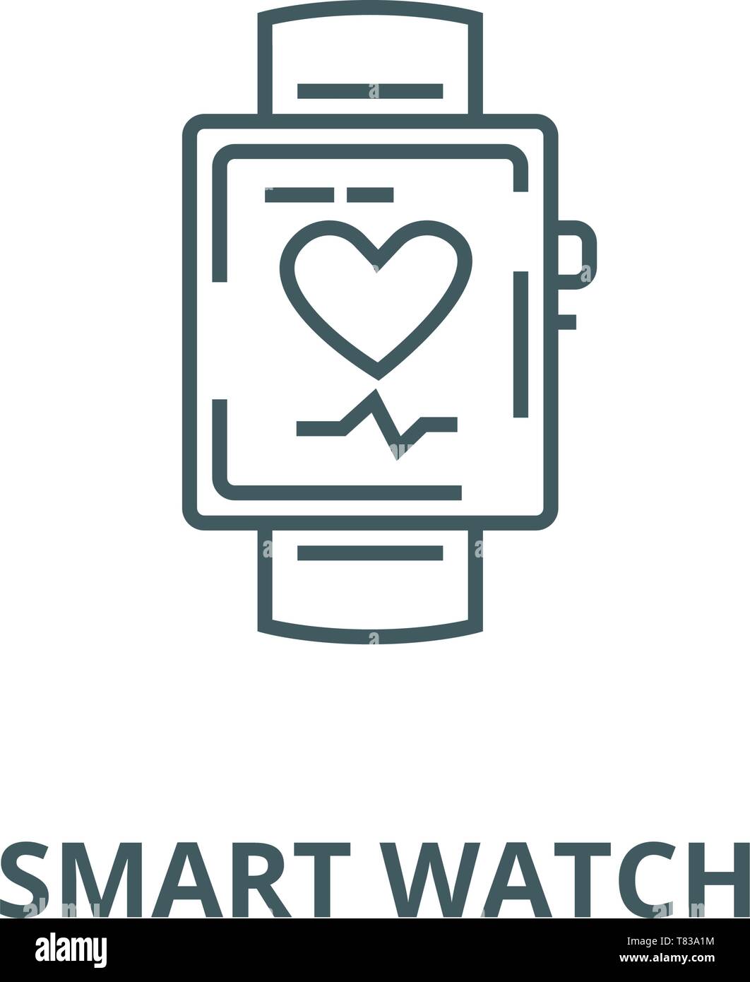 Smart watch vector line icon, linear concept, outline sign, symbol ...