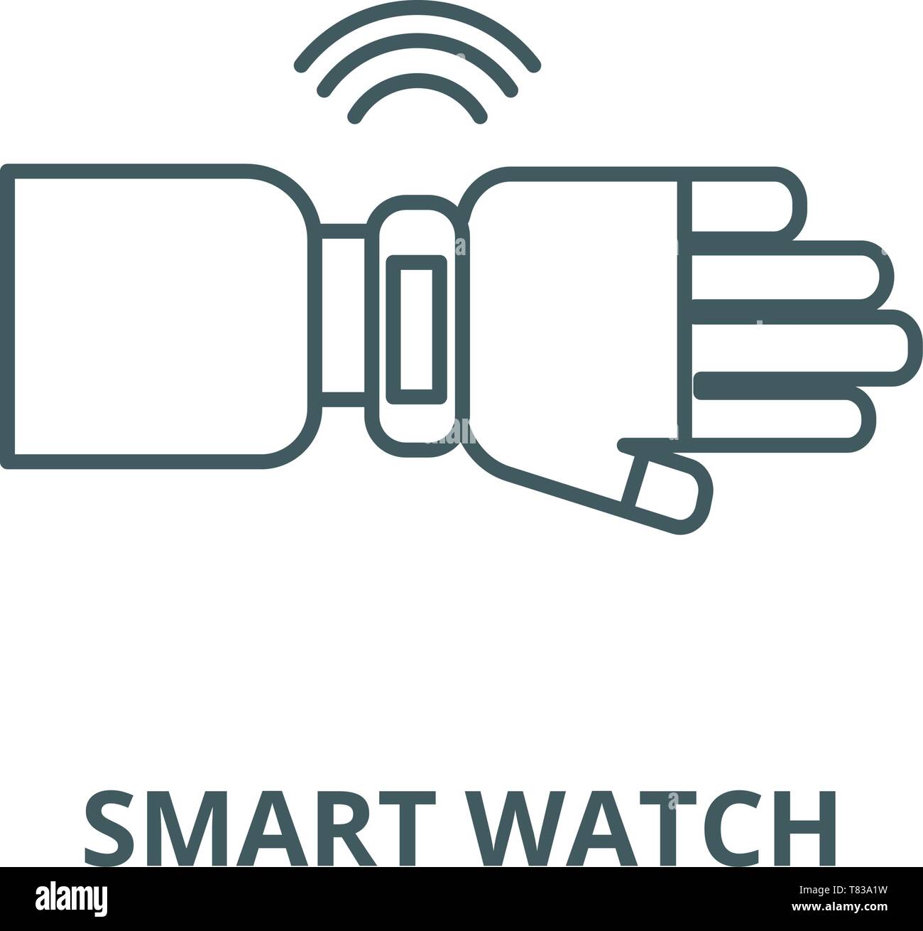 Smart watch sign vector line icon, linear concept, outline sign, symbol ...