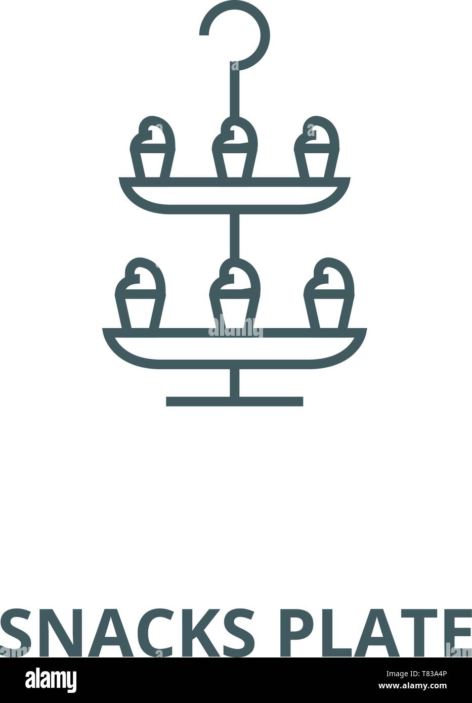 Snacks plate vector line icon, linear concept, outline sign, symbol ...