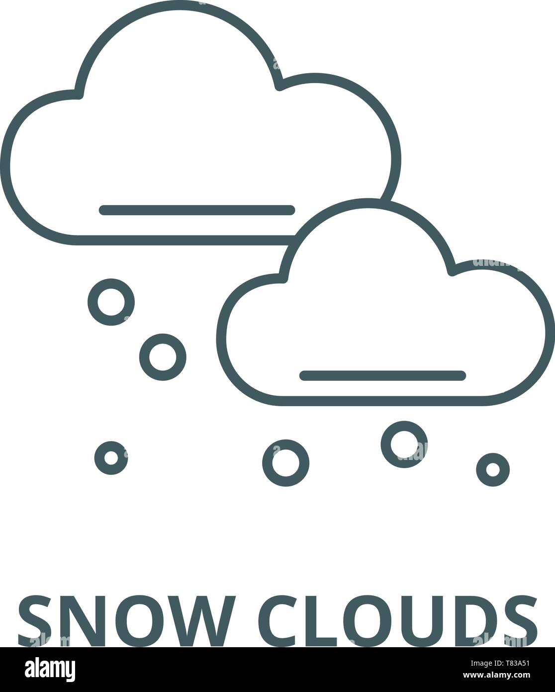 Snow clouds vector line icon, linear concept, outline sign, symbol ...