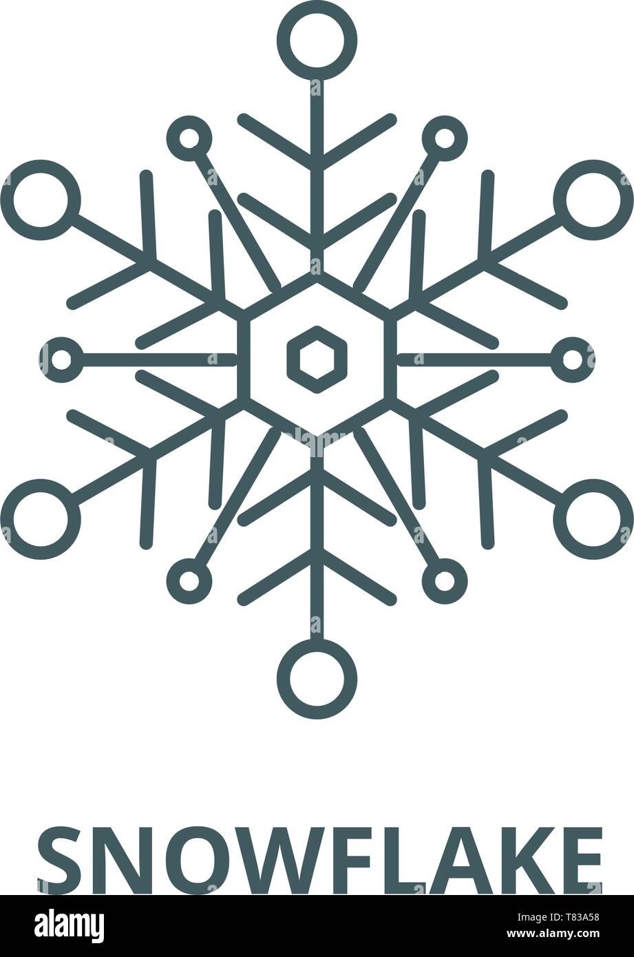 Snowflake vector line icon, linear concept, outline sign, symbol Stock ...