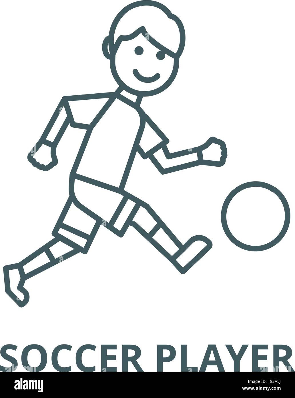 Soccer player vector line icon, linear concept, outline sign, symbol ...