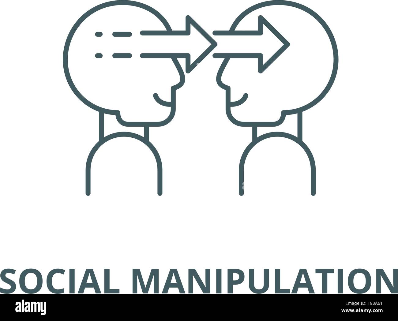 Social manipulation vector line icon, linear concept, outline sign ...
