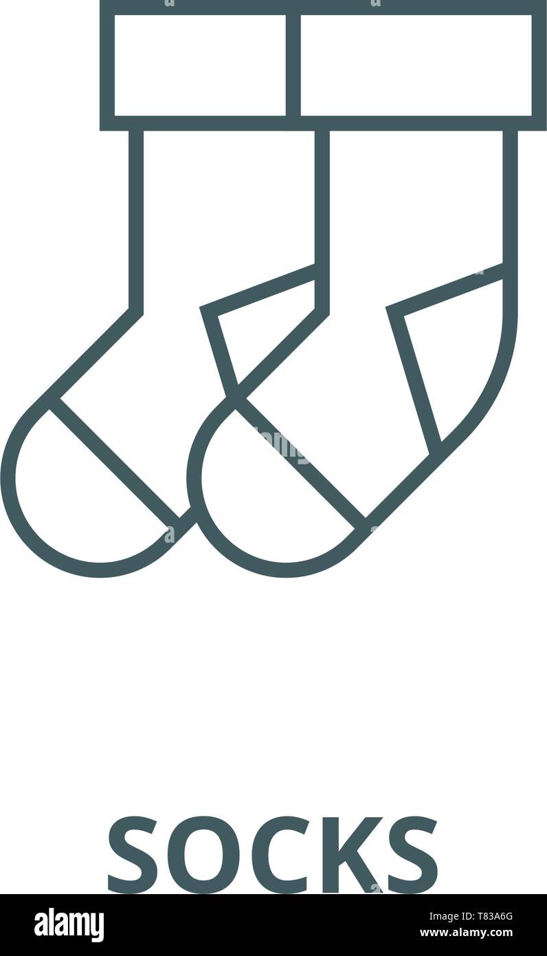 Socks illustration vector line icon, linear concept, outline sign ...