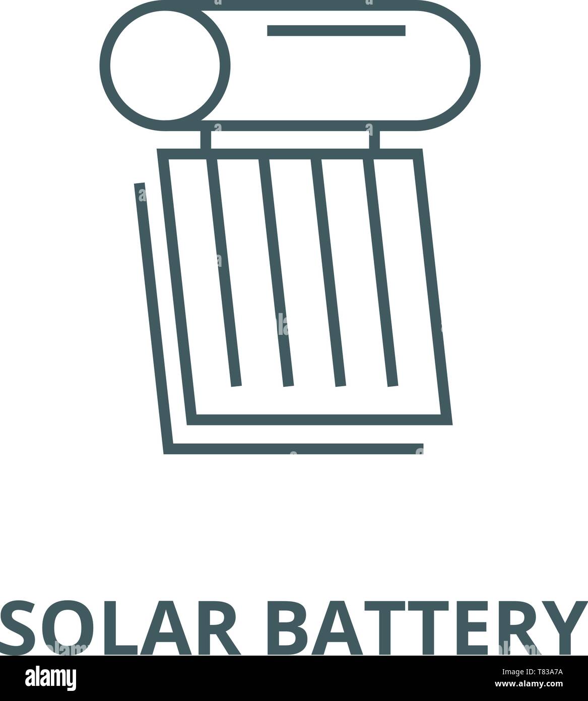 Solar battery illustration vector line icon, linear concept, outline ...