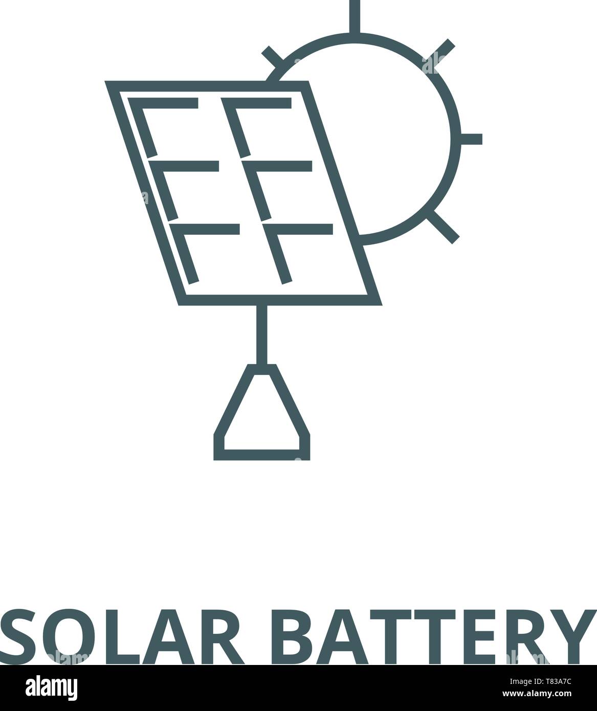 Solar battery vector line icon, linear concept, outline sign, symbol ...