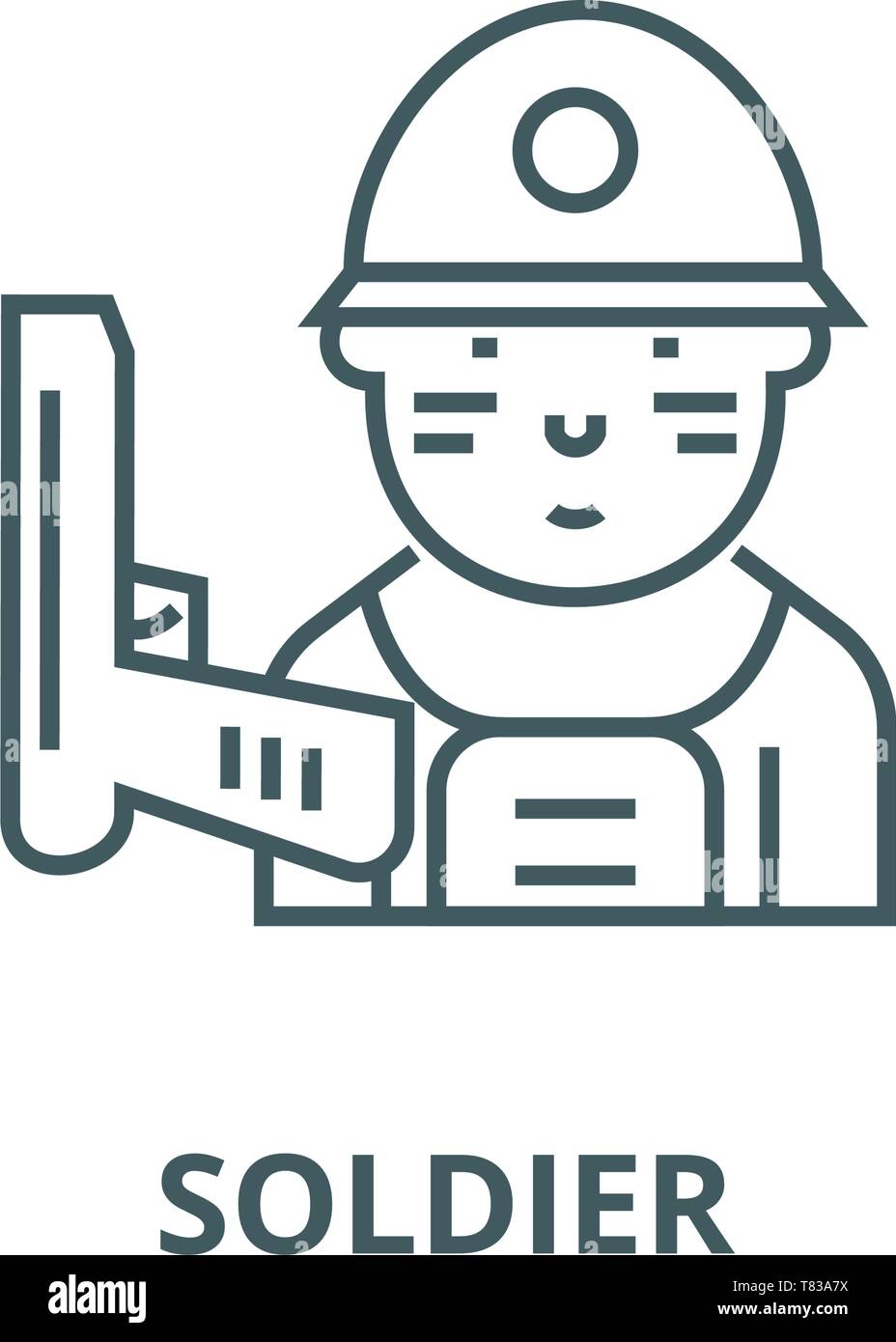 Soldier vector line icon, linear concept, outline sign, symbol Stock ...