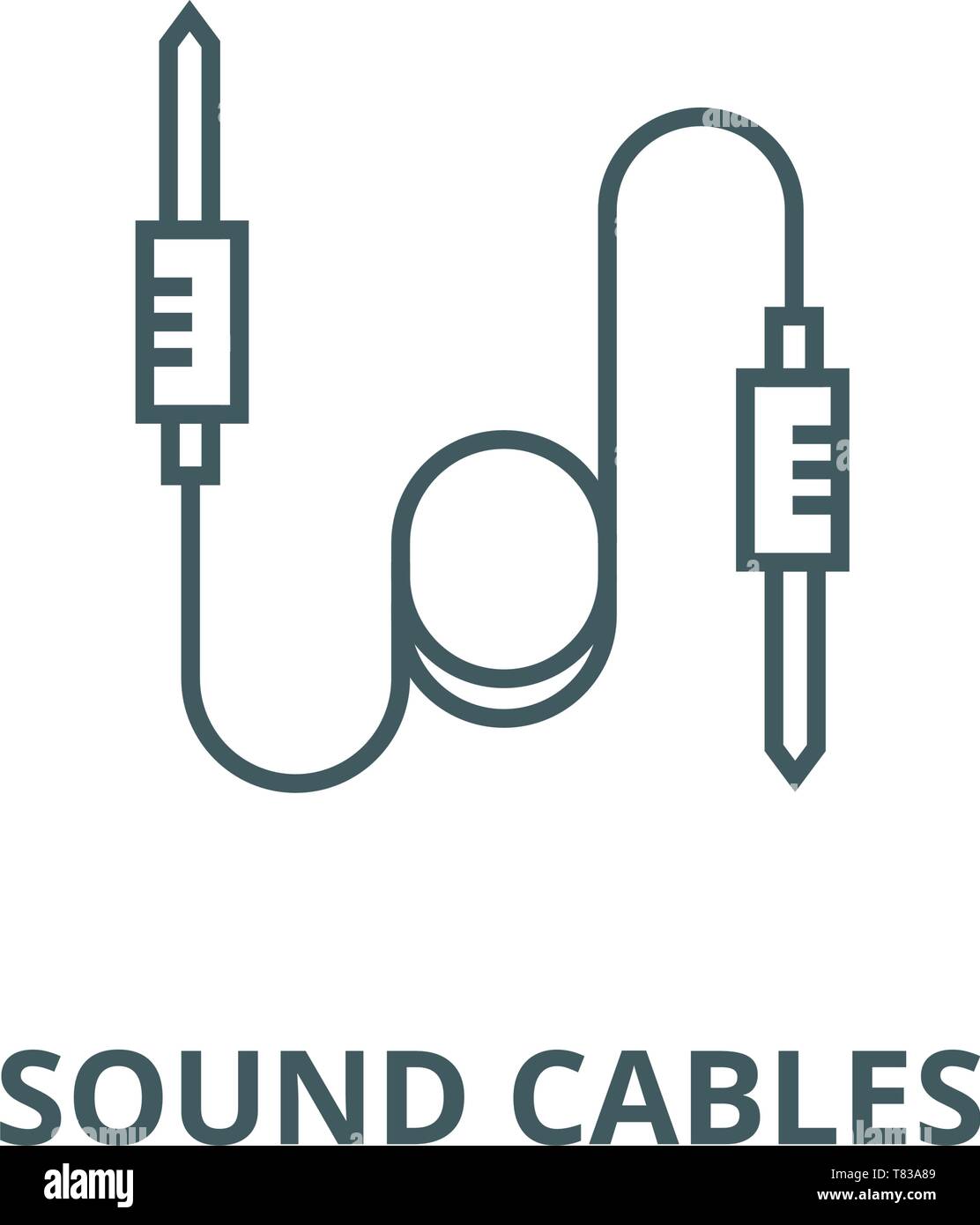 Sound cables vector line icon, linear concept, outline sign, symbol ...