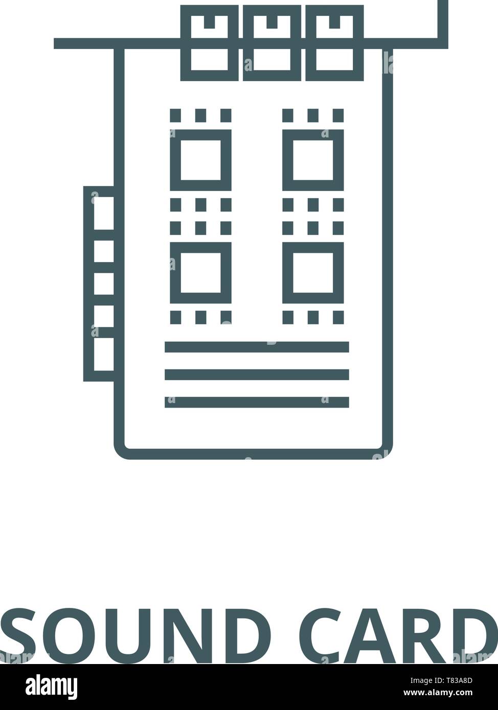 Sound card vector line icon, linear concept, outline sign, symbol Stock ...