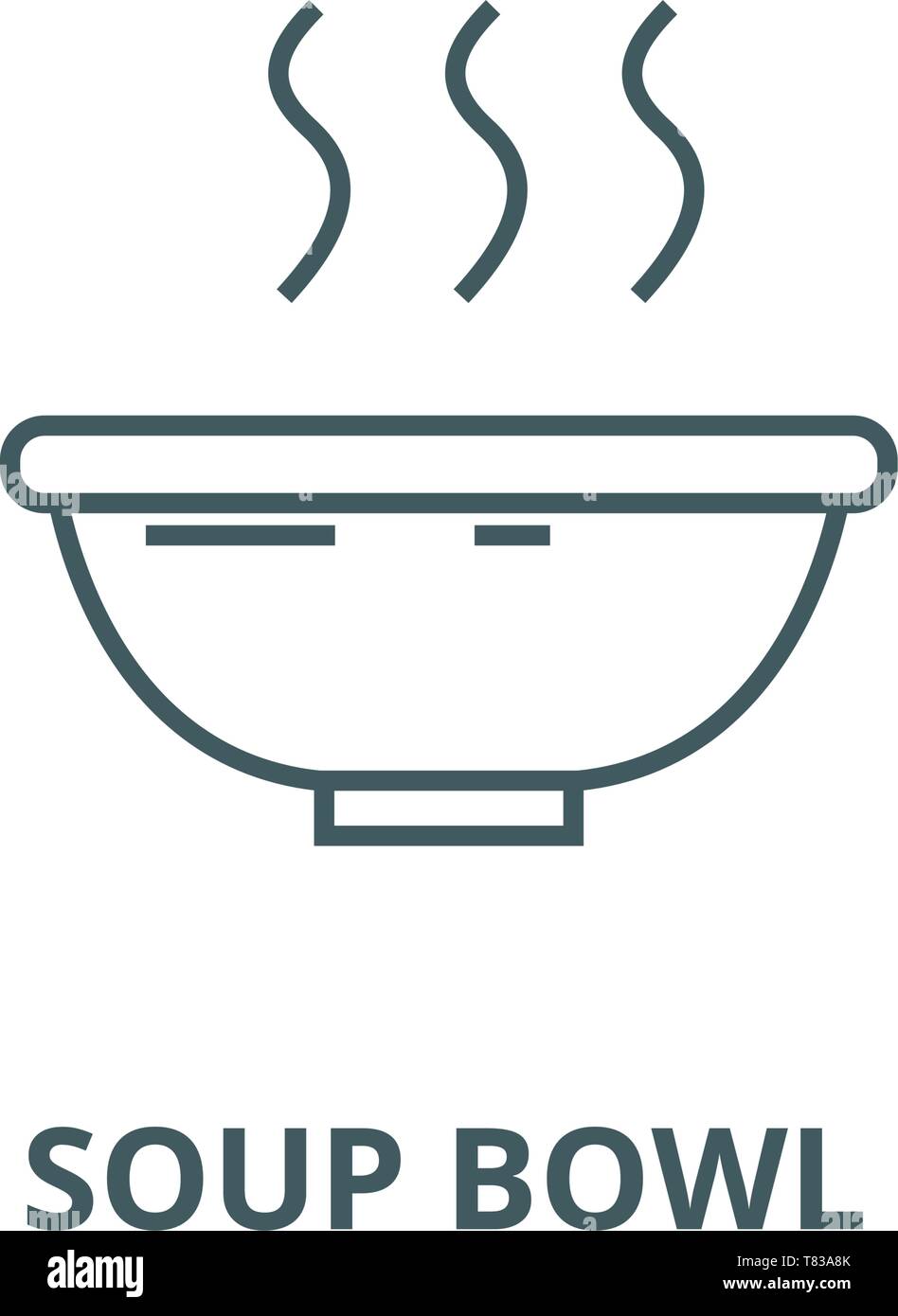 Soup bowl vector line icon, linear concept, outline sign, symbol Stock ...