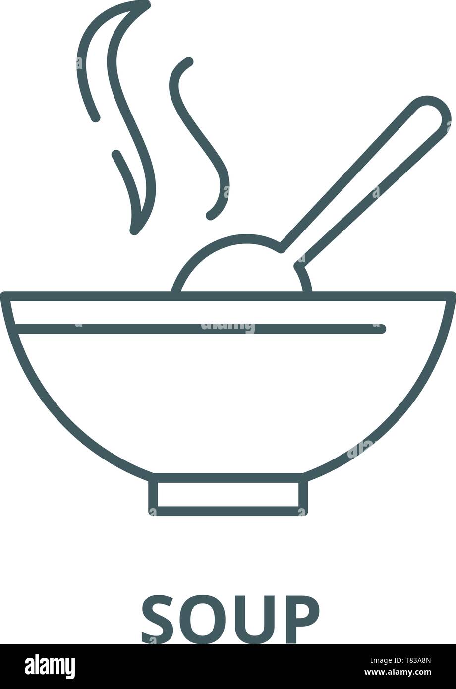 Soup vector line icon, linear concept, outline sign, symbol Stock ...