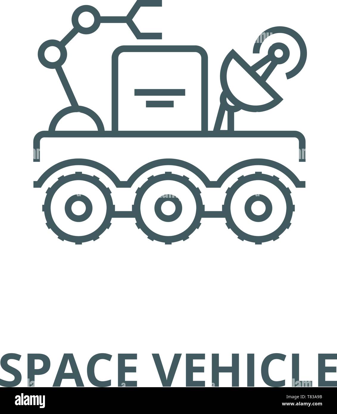 Space vehicle vector line icon, linear concept, outline sign, symbol ...