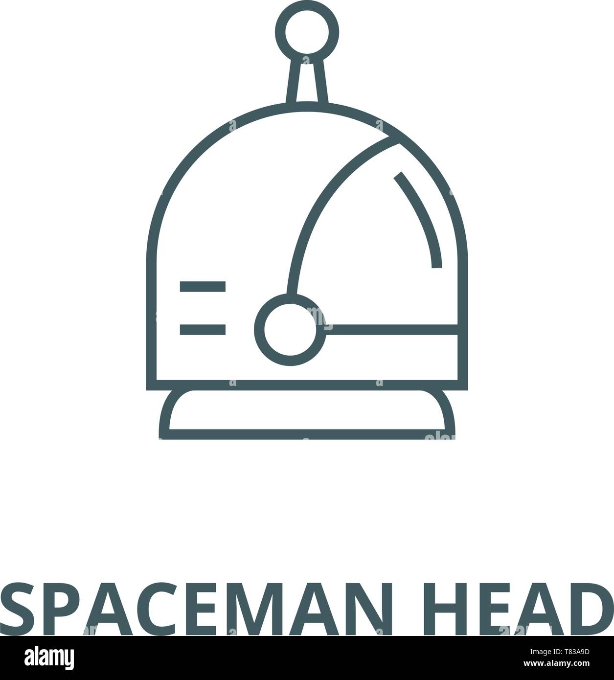 Spaceman head vector line icon, linear concept, outline sign, symbol ...