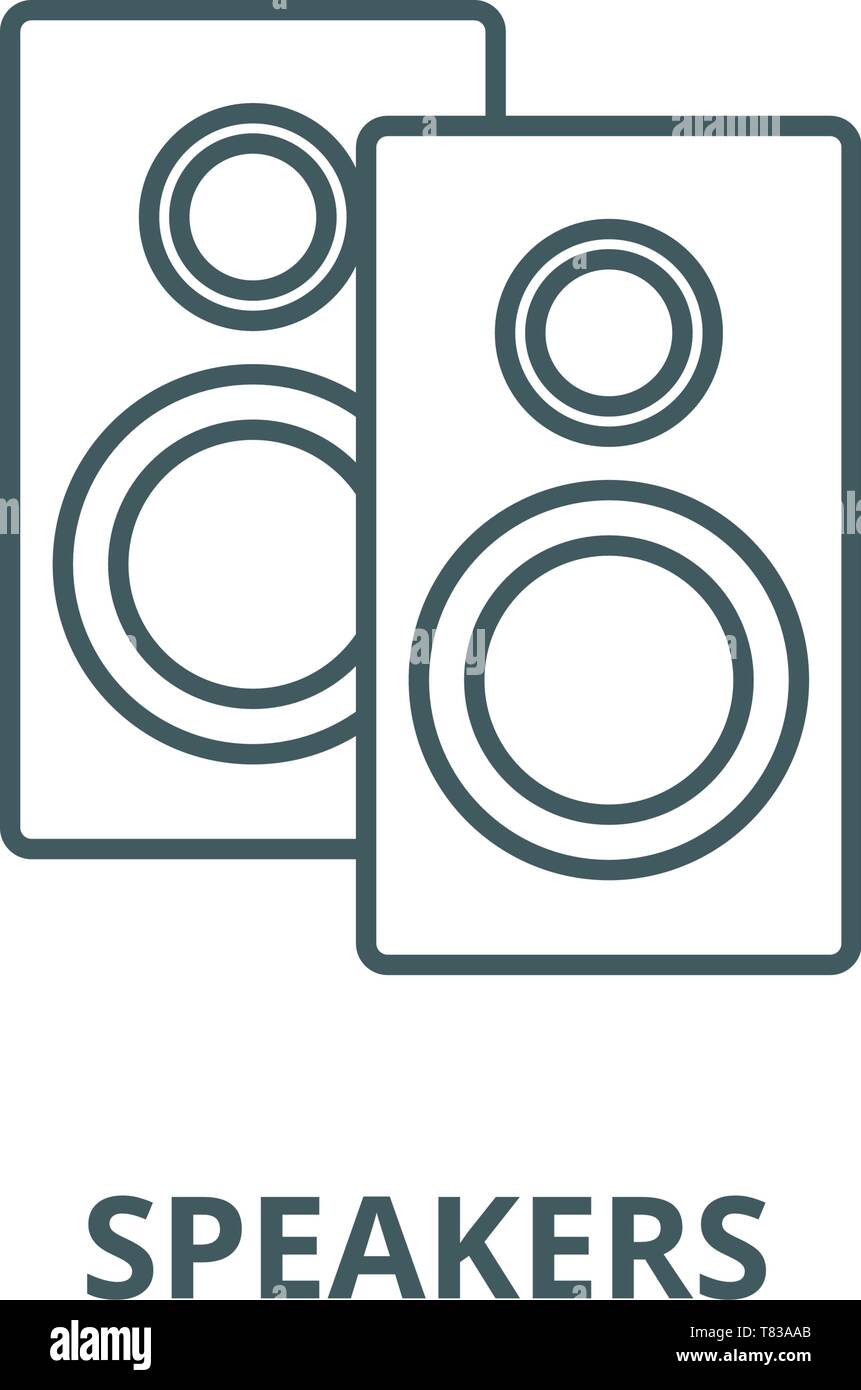 Speakers vector line icon, linear concept, outline sign, symbol Stock ...