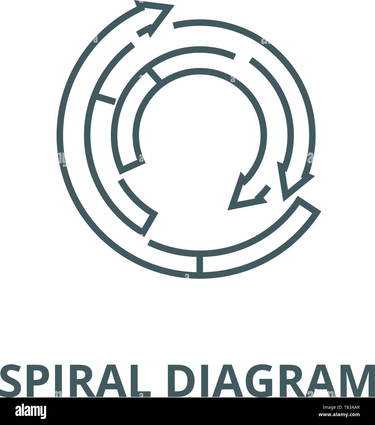 Spiral diagram vector line icon, linear concept, outline sign, symbol ...
